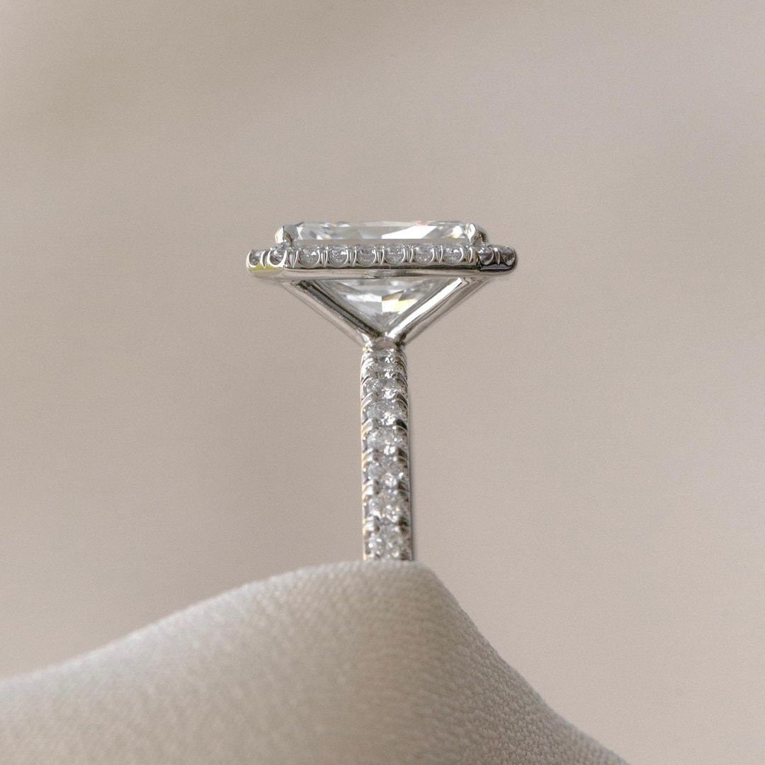 1.5 TCW Radiant Cut Lab Grown Diamond Halo Engagement Ring - Etsy