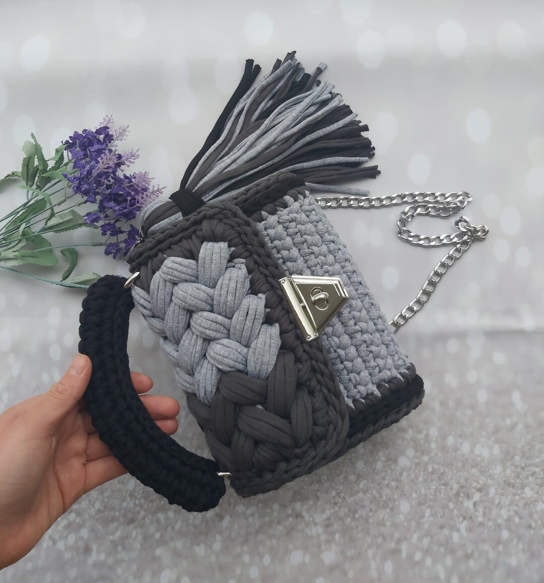 Multi Colorful Shoulder Bag, Crossbody Crochet Handmade Luxury Designer ...
