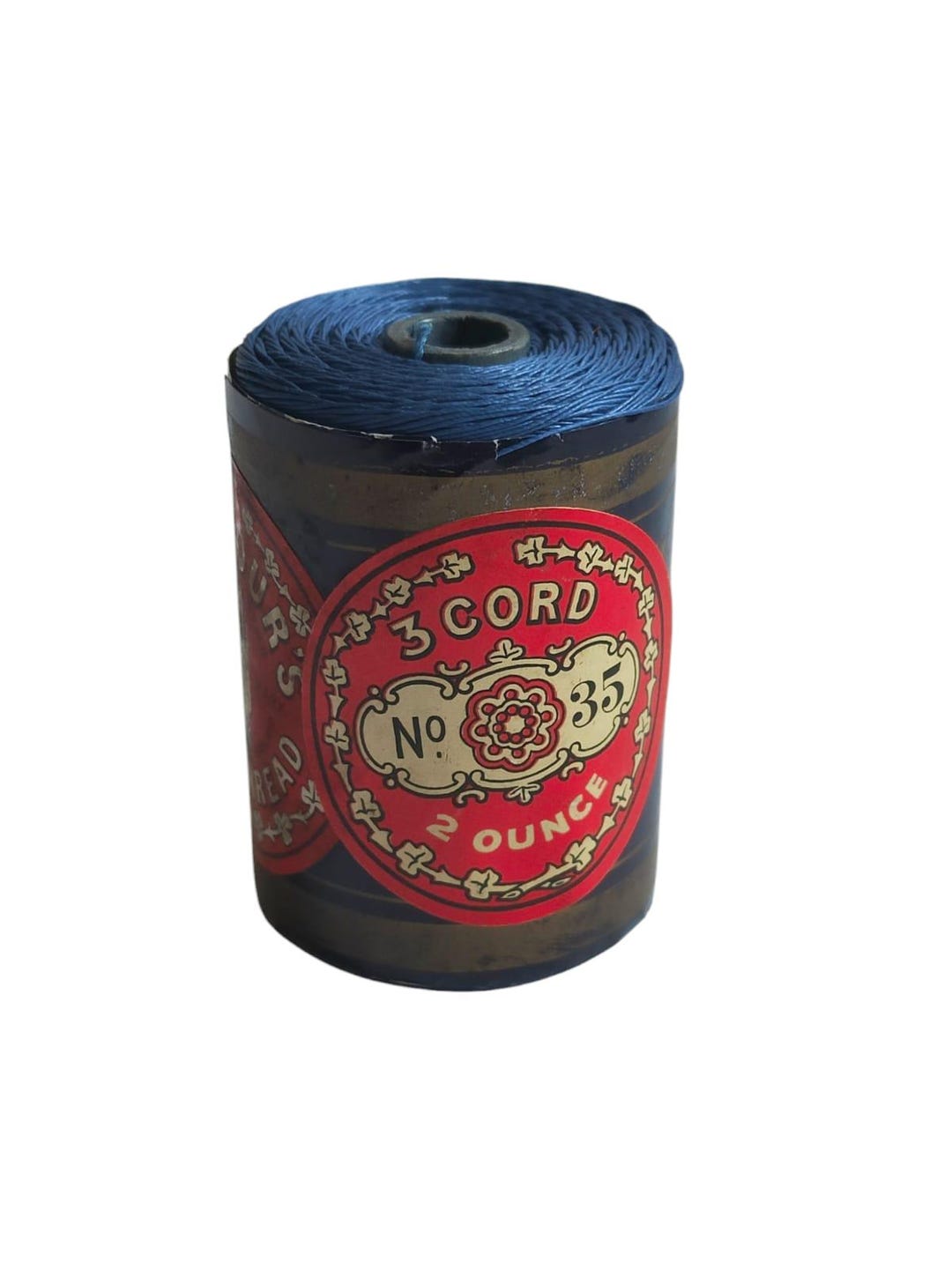 Spool of Vintage Barbours Irish Linen Thread Royal Blue 50g No:35 3 ...