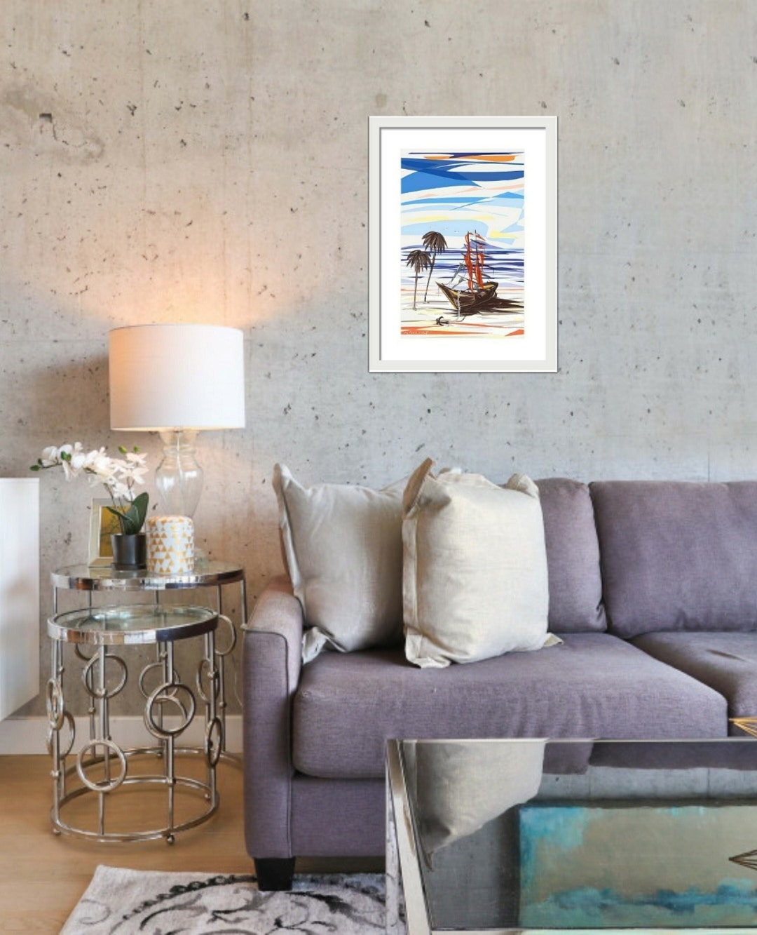 Ship Abstract Painting, Printable Wall Art, Digital Download, Fine Art ...