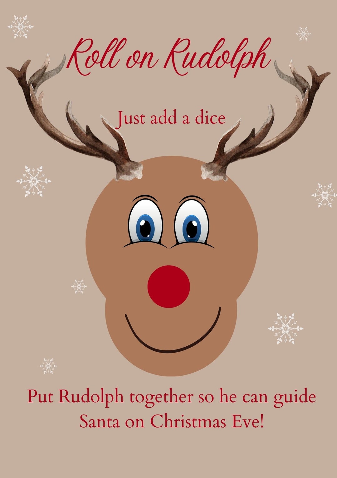Roll on Rudolf Printable Christmas Game - Etsy