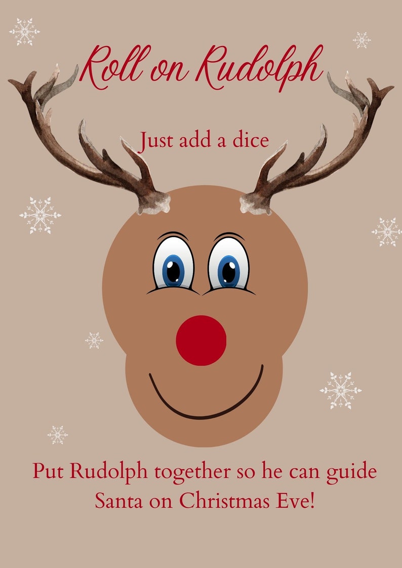 Roll on Rudolf Printable Christmas Game - Etsy