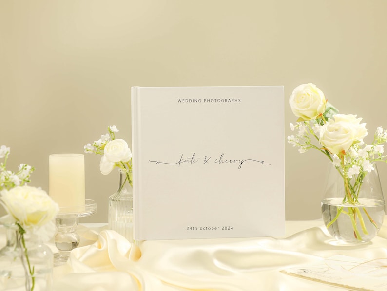 Personalised Wedding Guest Book, Minimalist Custom Wedding Hardcover ...
