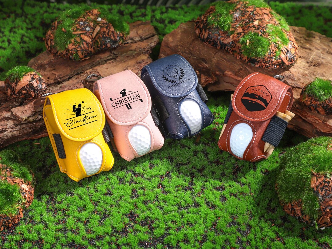 Personalized Golf Ball Bag, Custom Leather Golf Pouch, Golf Ball and ...
