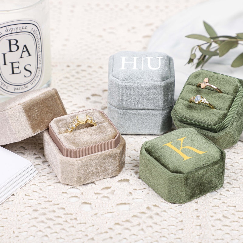 Blue Velvet Ring Box 1 Slot - Etsy