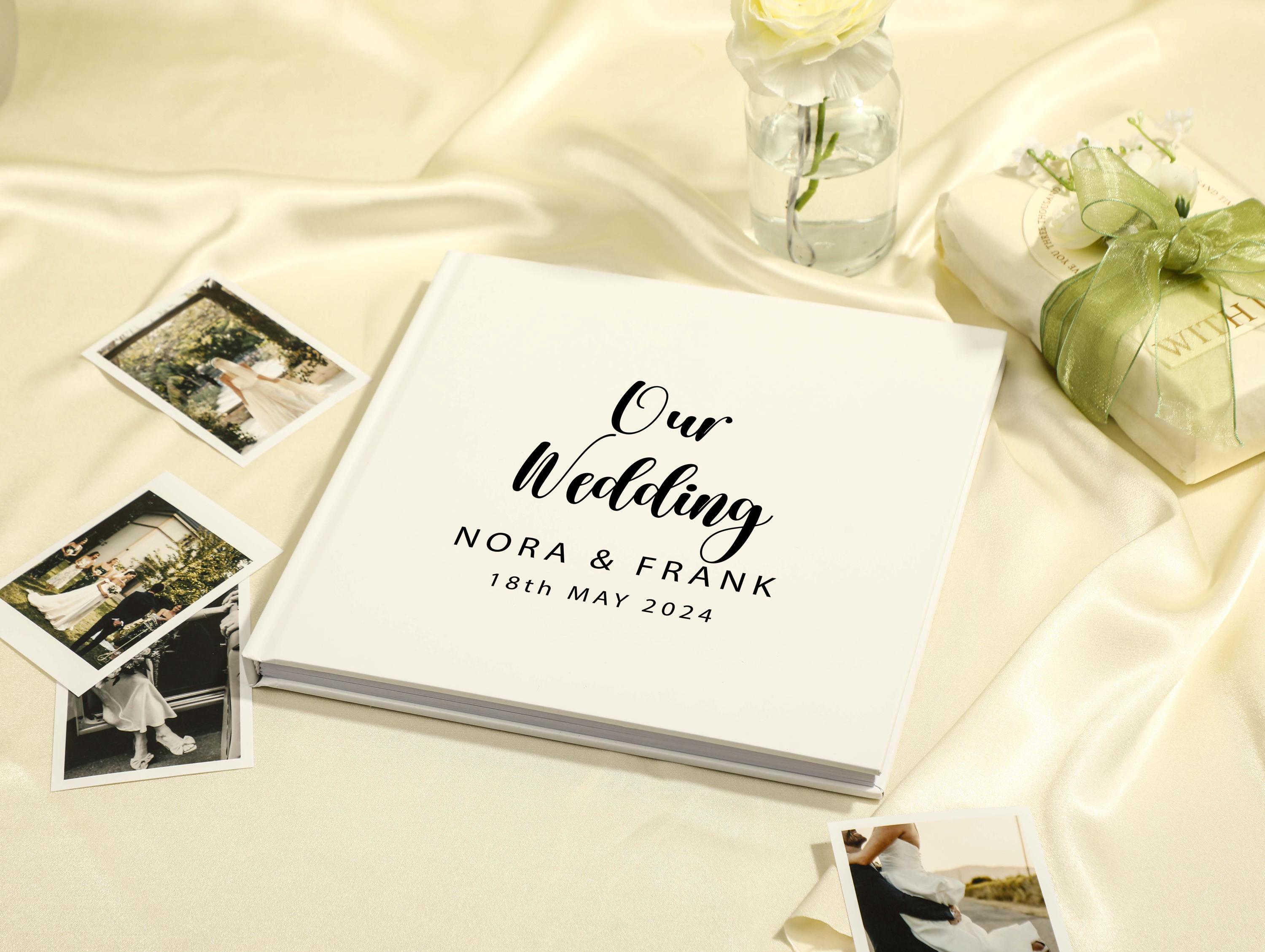 Personalised Wedding Guest Book, Minimalist Custom Wedding Hardcover ...