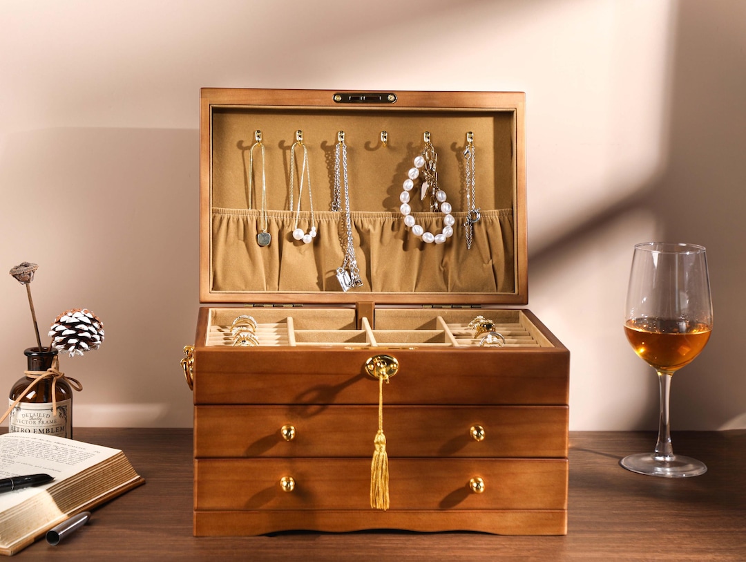 Jewelry Holder for Necklace Ring Storage, Personalized Wooden Jewelry ...