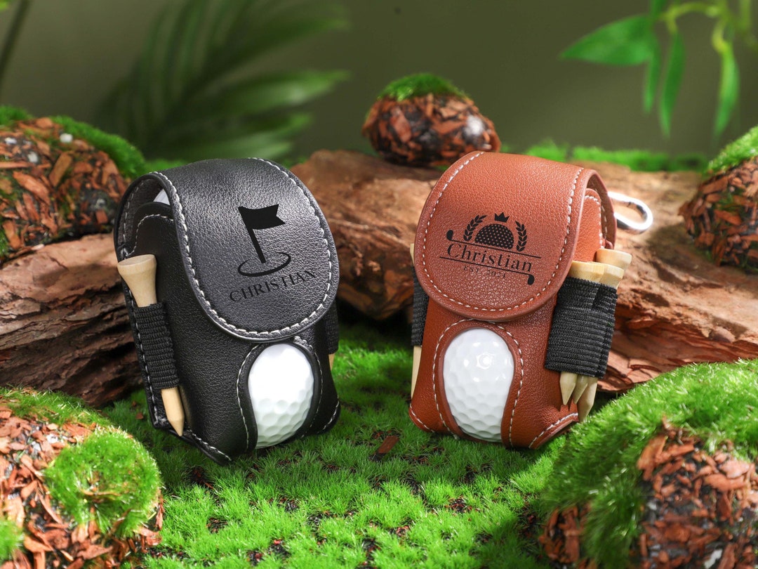 Custom Leather Golf Pouch, Personalized Golf Ball Bag, Golf Ball and ...