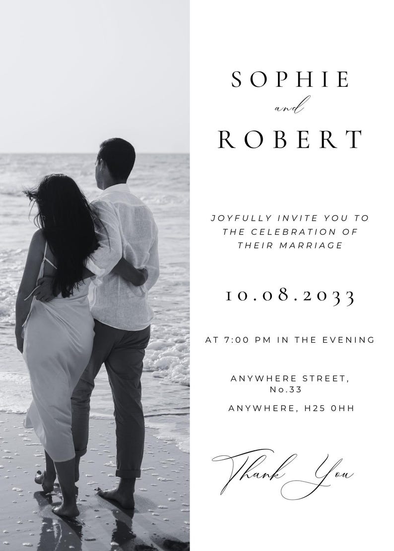 Personalised Photo Wedding Invitation - Etsy