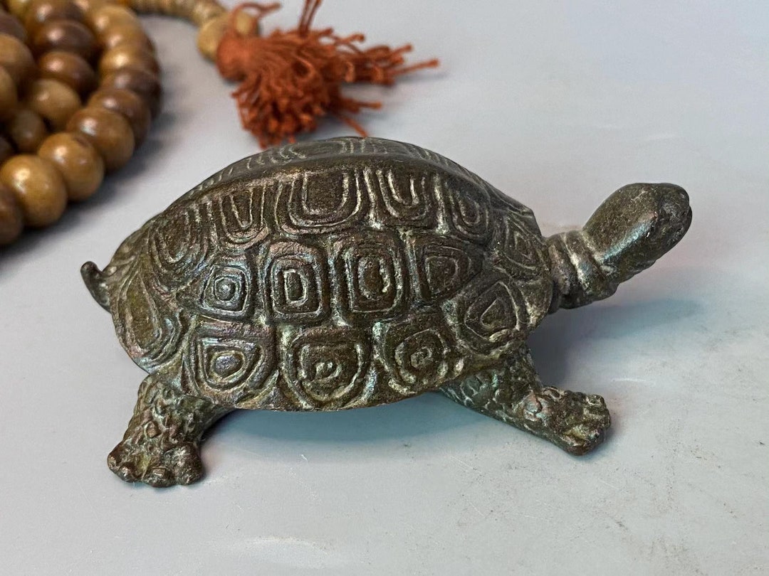 Pure Copper Turtle Statue Sculpture Fengshui Ornaments - Etsy