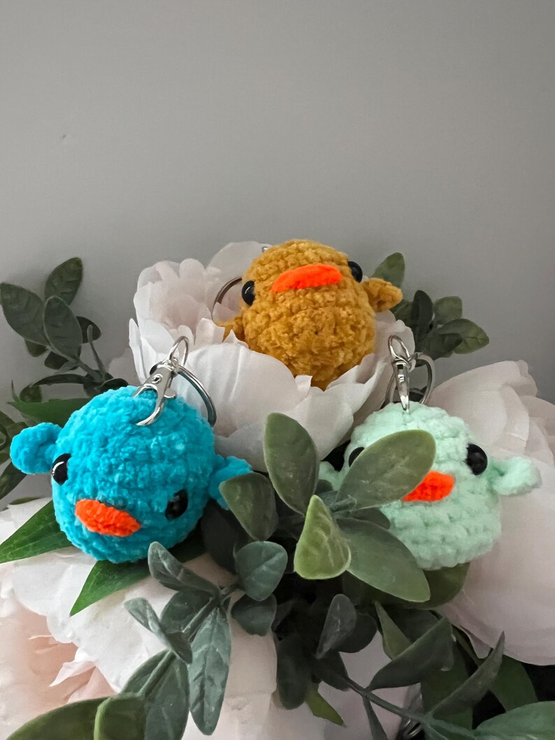 Crochet Chick Keychain Plushies, Crochet Stuffed Teddy, Crochet ...