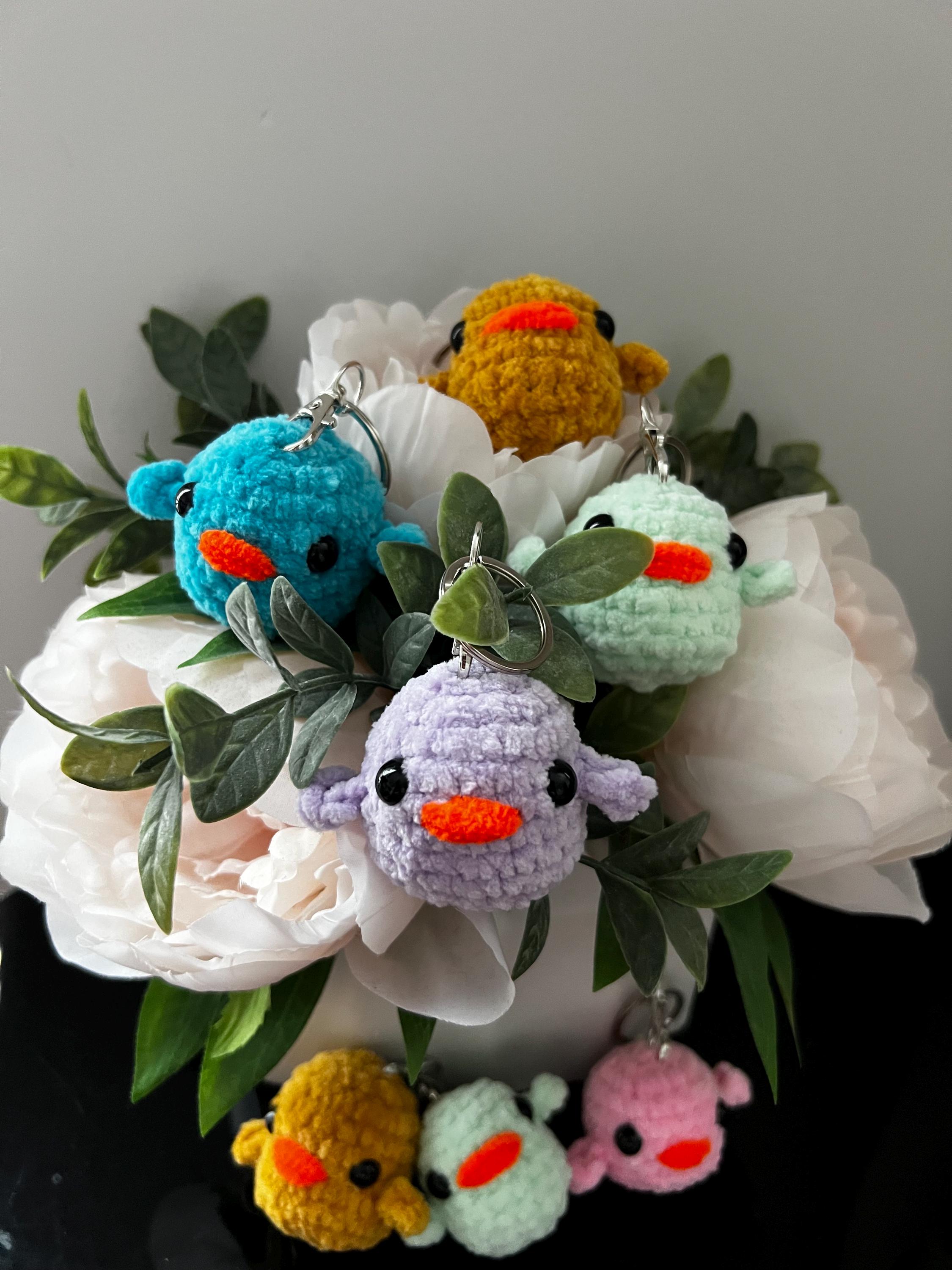 Crochet Chick Keychain Plushies, Crochet Stuffed Teddy, Crochet ...