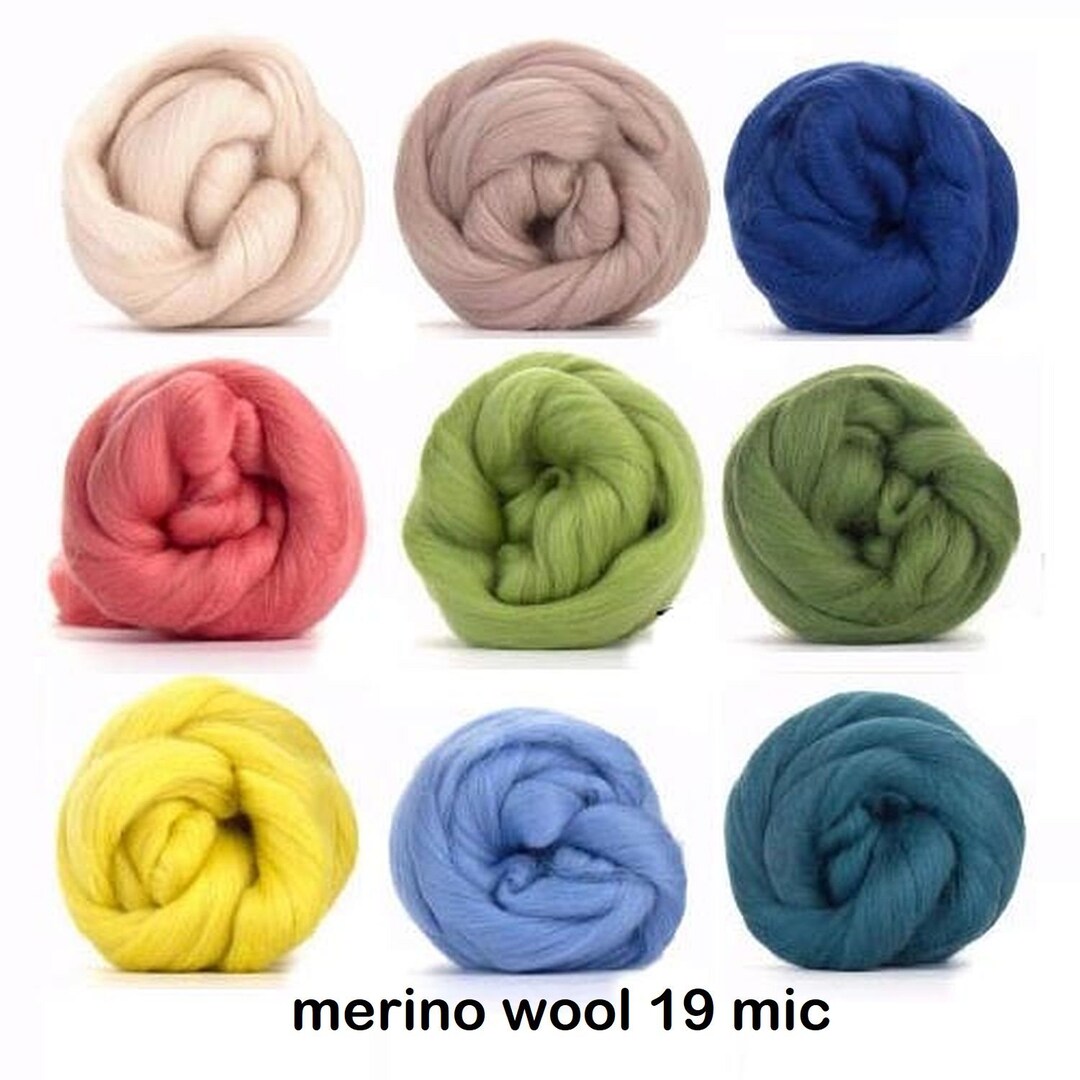 Australian Merino 19 мic, Felting Wool Assortment, 19 Micron 50g - 1.8 ...