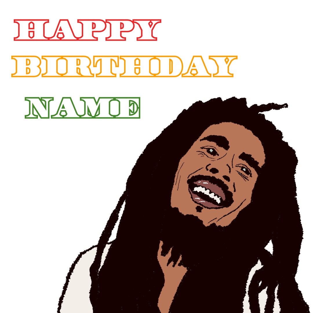 Personalised Bob Marley Birthday Or Any Occasion Card Etsy