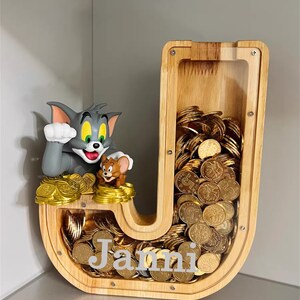 Personalized Kids Piggy Bank, Wood Gift for Kids, Neutral Baby Shower ...