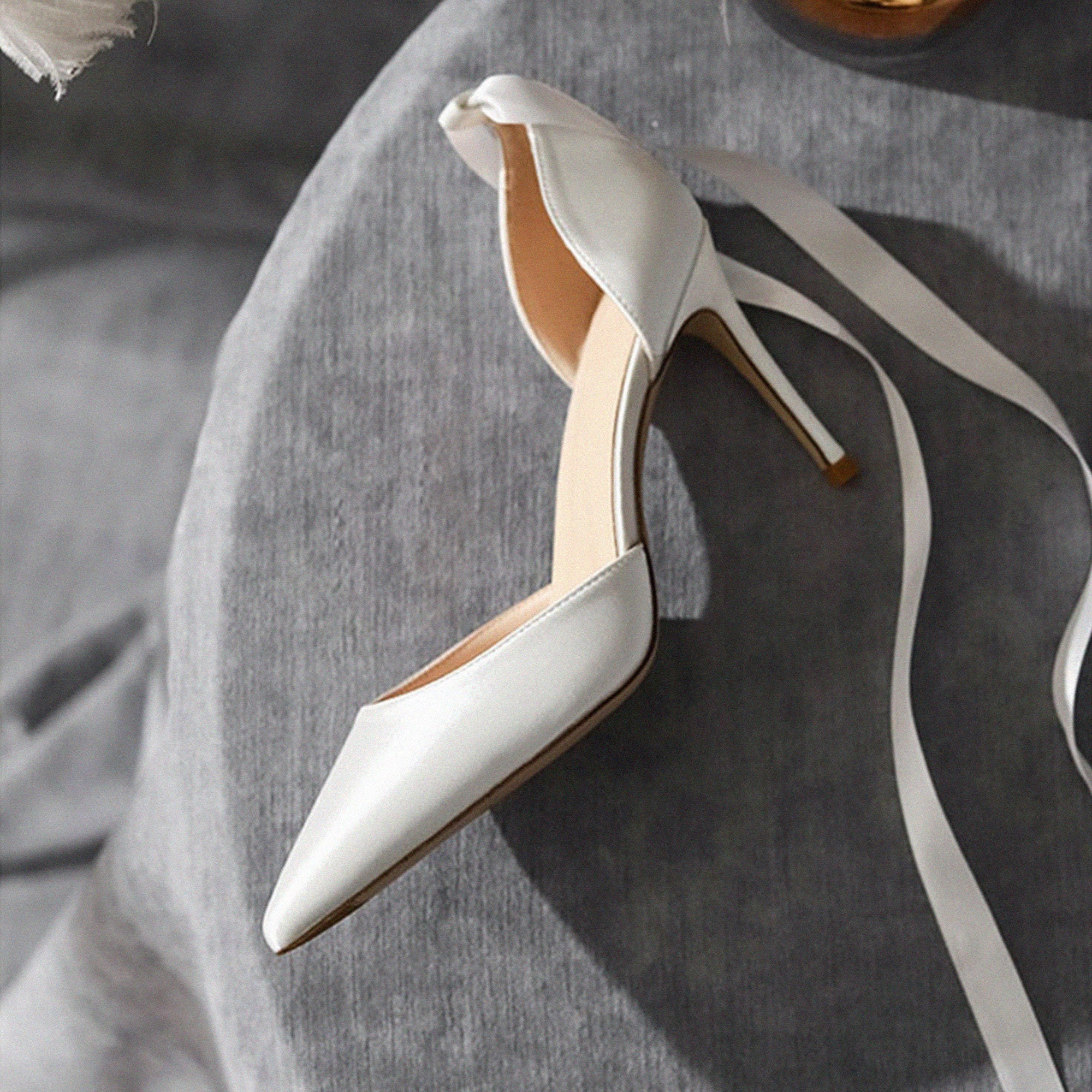 Wedding Heels White Wedding Shoes for Bride Pointed Toe - Etsy