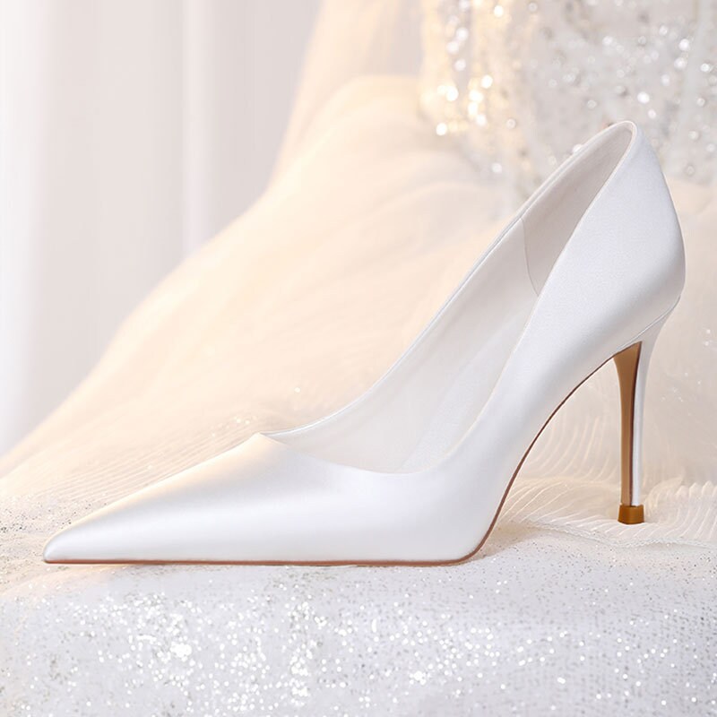 Simple White Wedding Shoes