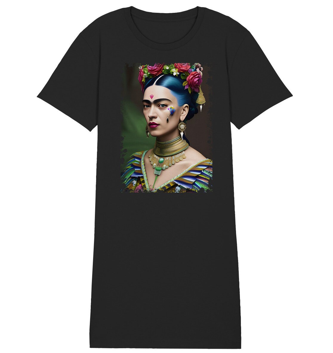 Frida Kahlo SHIRT DRESS Frida on Ladies Organic Shirt Dress Frida on ...
