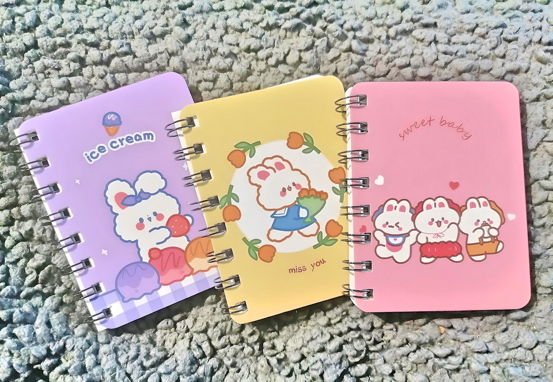 Cute Bunny Stationery, Mini Kawaii Notebook, Cute Notebooks for Kids ...