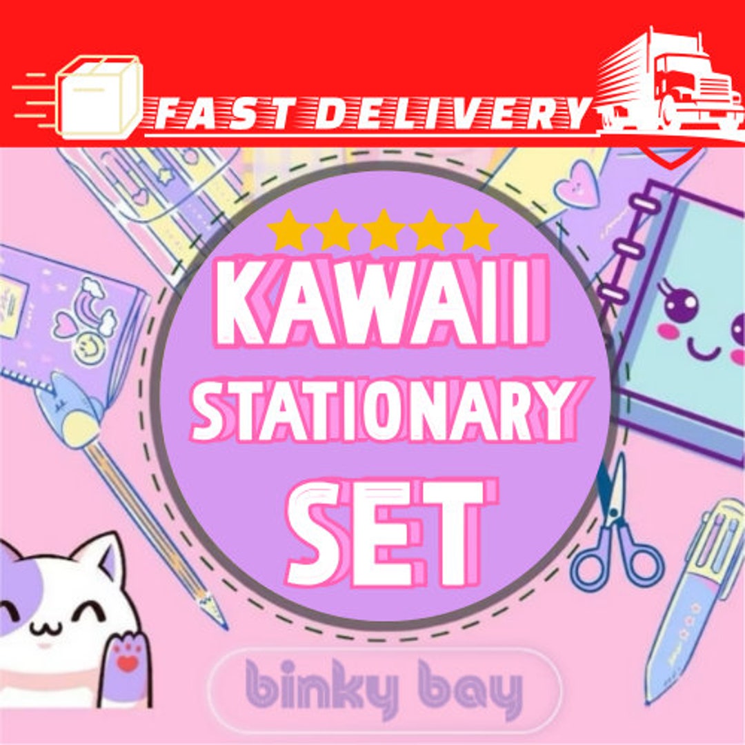 40pcs Lux Kawaii Stationery Set Craft Box Kawaii Stationary - Etsy