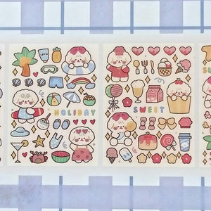 4pcs Cute Kawaii Sticker Sheet for Bullet Journal Scrapbooking DIY ...