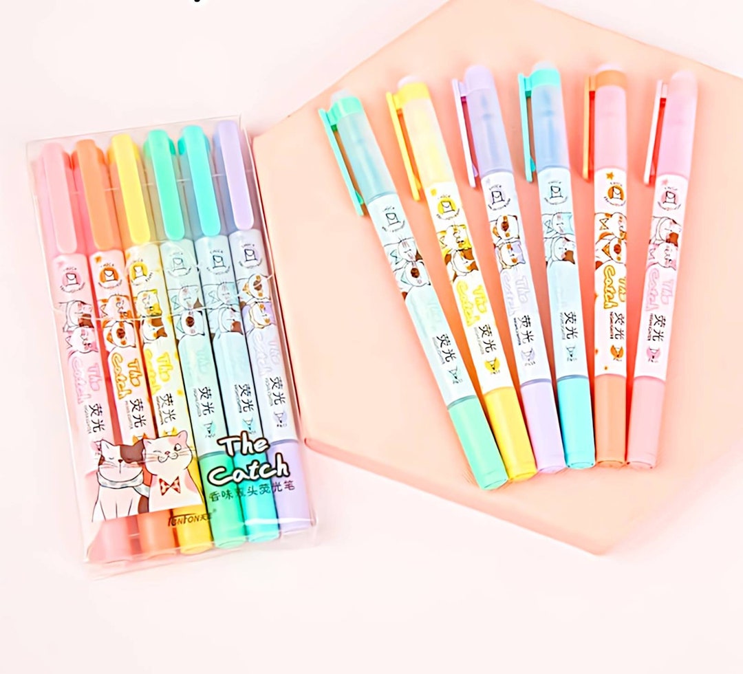 Double Sided Scented Kawaii Highlighters Marker Pens Set of - Etsy