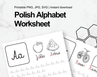 Polish Alphabet Flash Cards Polski Alfabet Printable PDF Posters POLISH ...