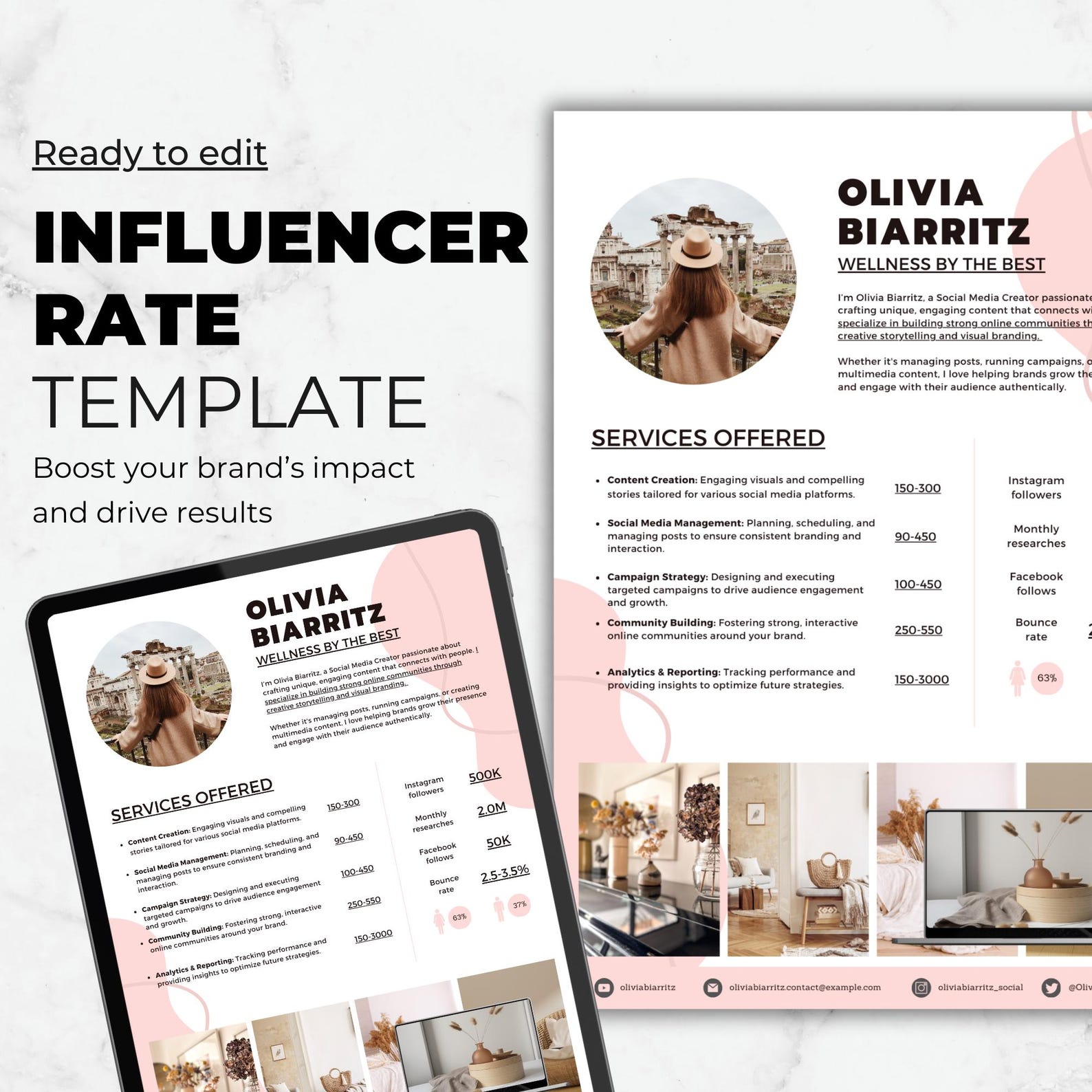 Editable UGC Creator Rate Card Template | Minimalist User-generated ...