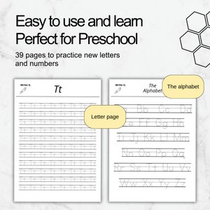 Alphabet & Number Tracing Sheet, ABC Alphabet Tracing, Handwriting ...