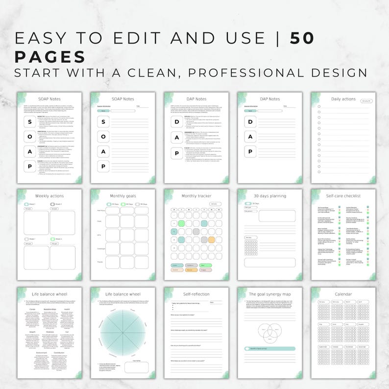 Therapist Session & Progress Notes Planner – Digital, Printable ...