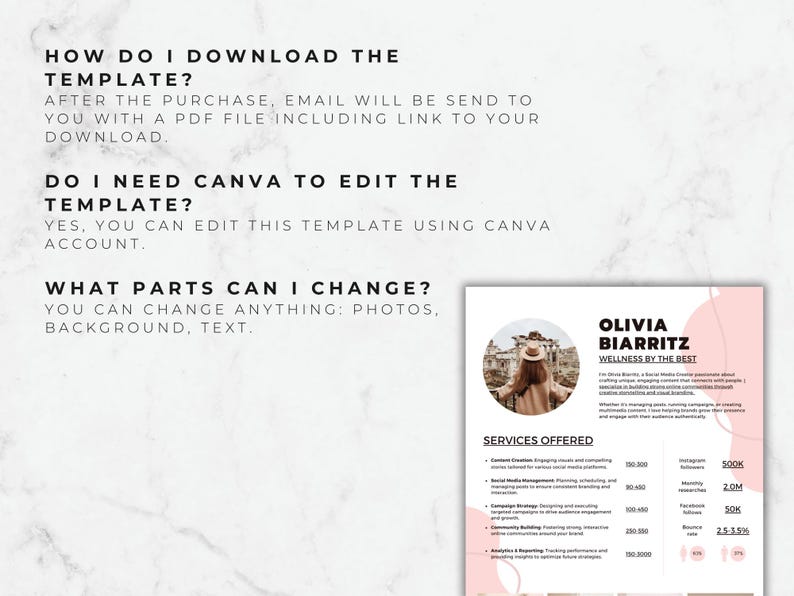 Editable UGC Creator Rate Card Template: Minimalist Pricing Sheet ...