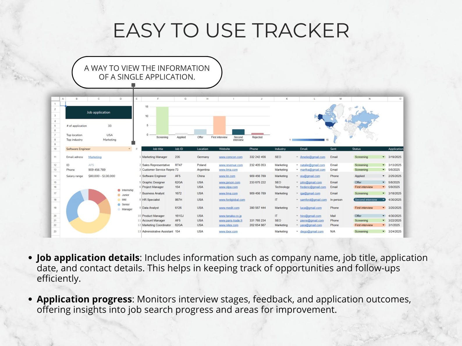 Job Application Tracker Google Sheets | Job Hunt Organizer | Track ...