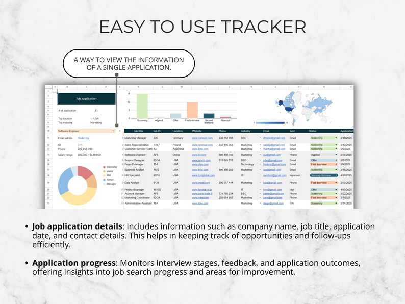 Job Application Tracker Google Sheets | Job Hunt Organizer | Track ...