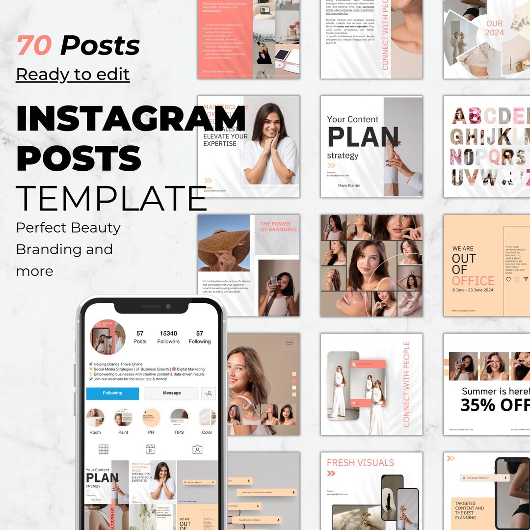 Editable Instagram Post Templates for Beauty Branding | Perfect IG ...