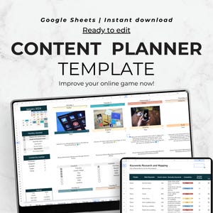 Content Planner Template: Yearly Google Sheets Calendar for Daily ...
