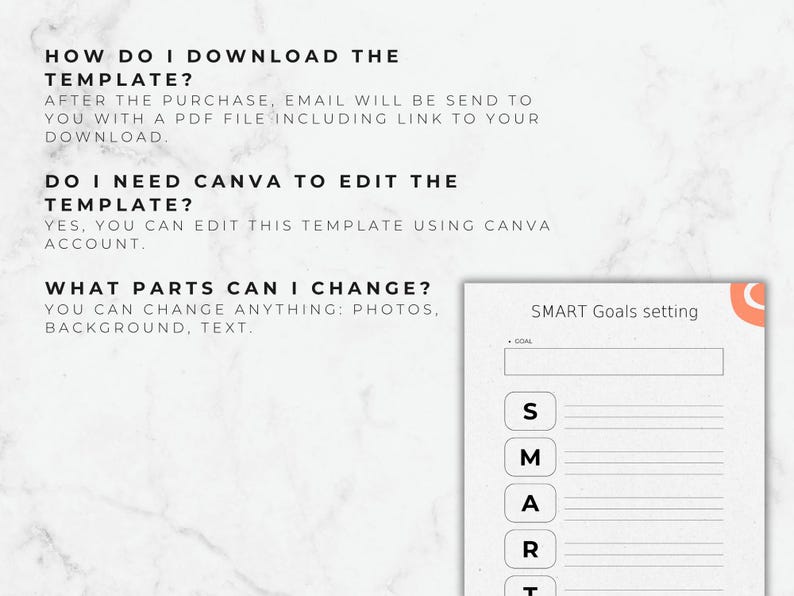 SMART Goals Worksheet Template PDF | Goal Setting Printable | Personal ...