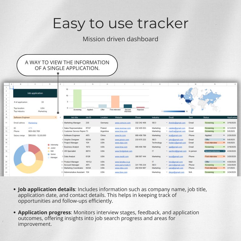 Job Application Tracker Google Sheets Template, Job Search Organizer ...