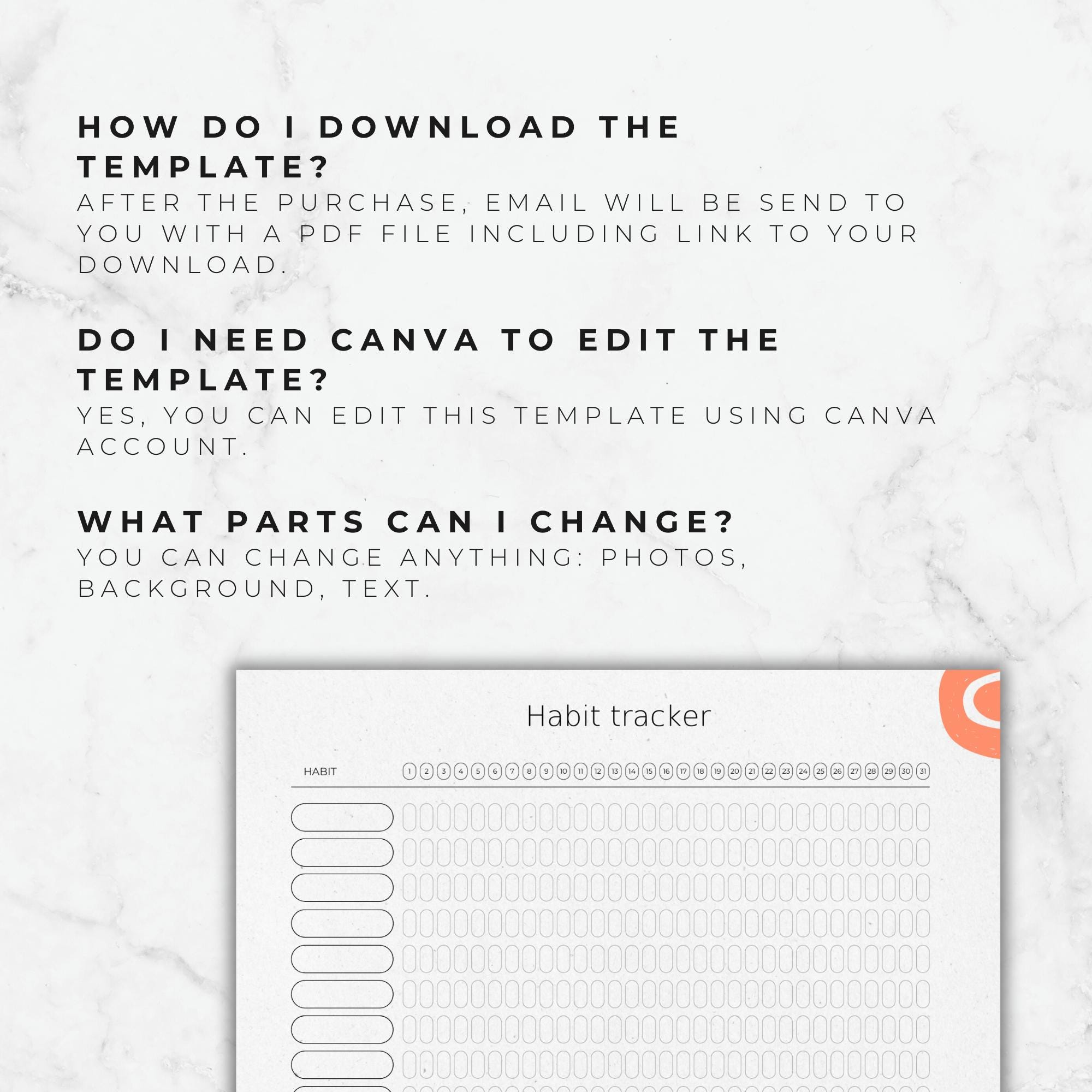 Printable Monthly Habit Tracker: 30-day Challenge, A4 & US Letter ...