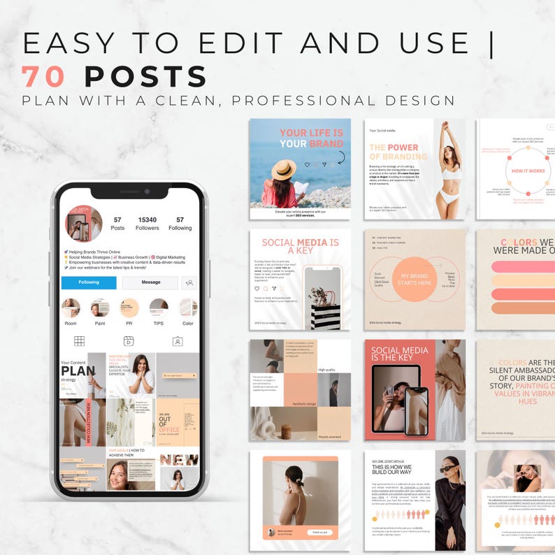 Editable Instagram Post Templates for Beauty Branding | Perfect IG ...