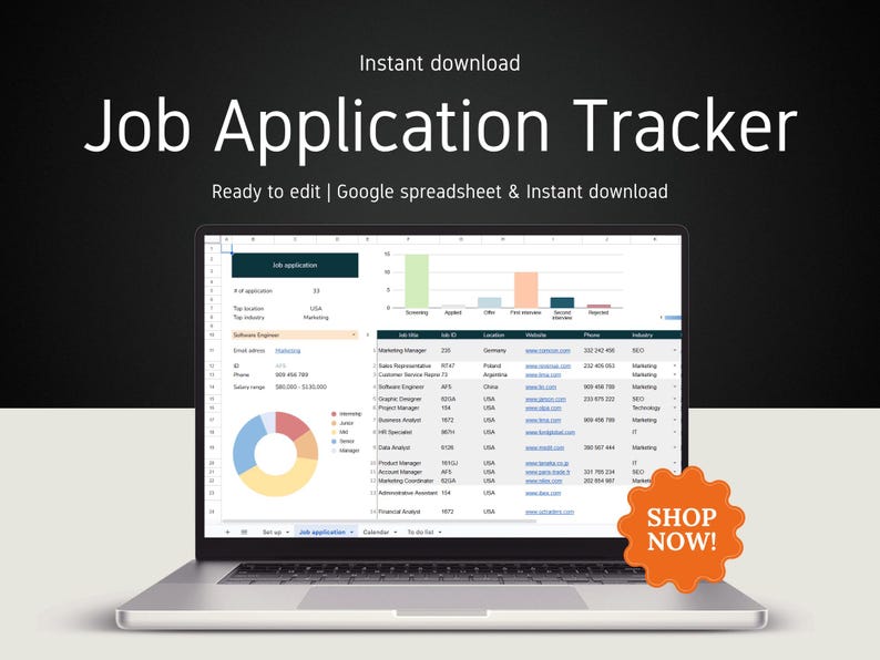 Job Application Tracker Google Sheets | Job Hunt Organizer | Track ...