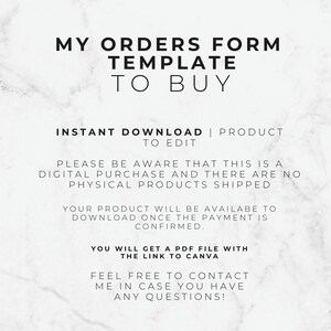 Order History Tracker Template: Printable Purchase Log (A4, US Letter ...