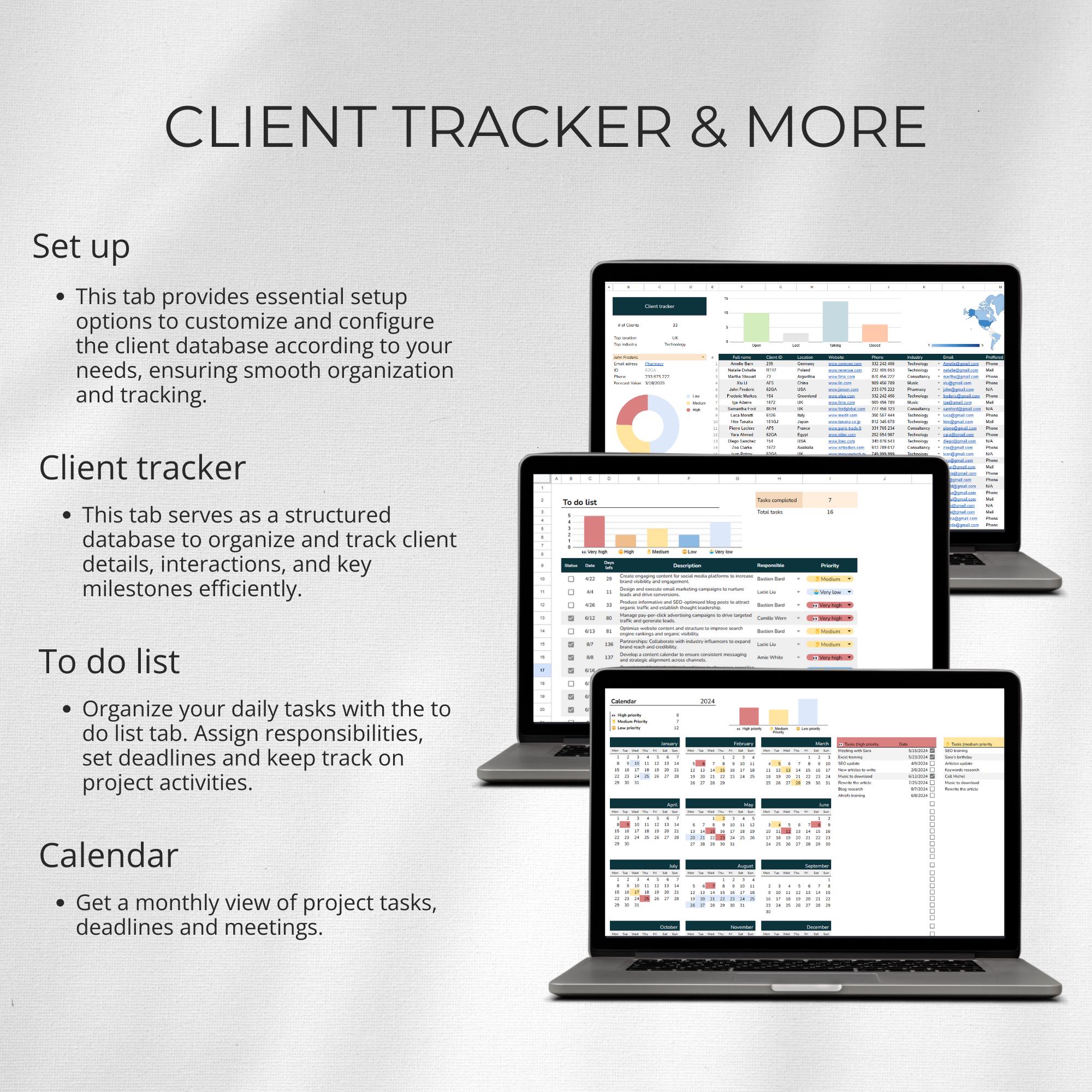 Client Tracker Google Sheets Template, Small Business CRM, Customer ...