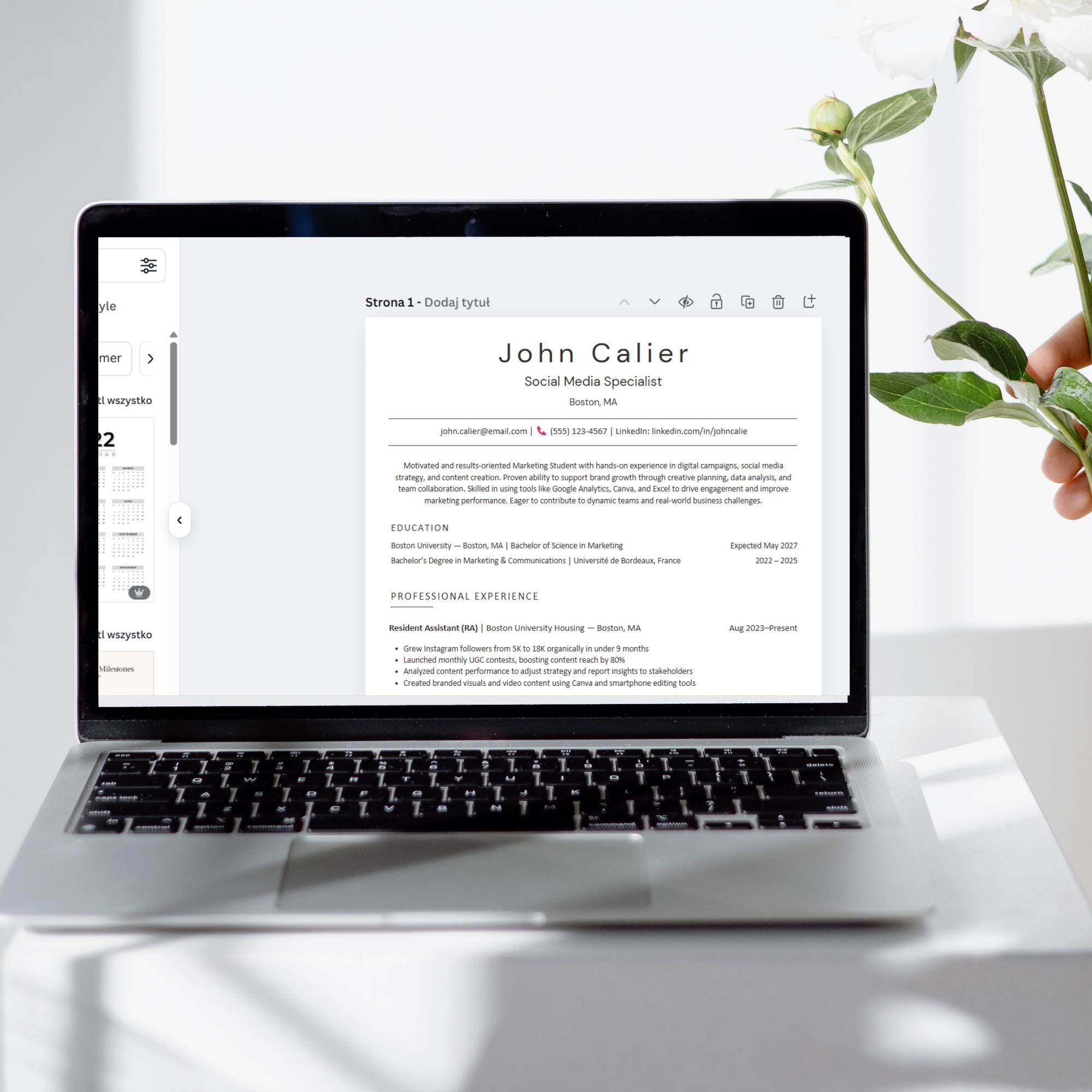 Modern College Resume Template | Clean, Ats-friendly Design for ...