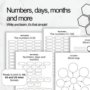 Printable Language Learning Planner, Study Notebook | Vocabulary ...