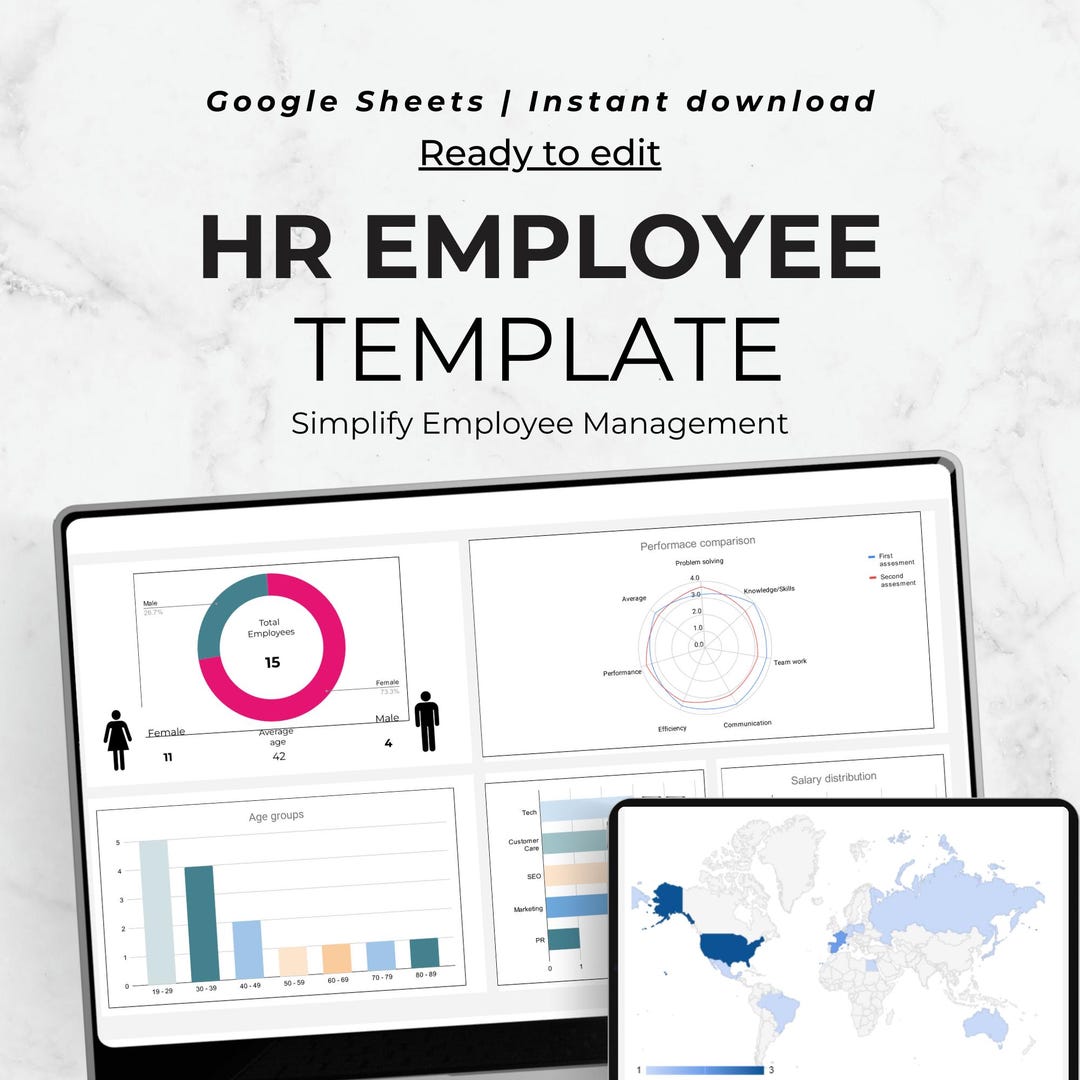 HR Employee Dashboard Template: Google Sheets for Data Tracking ...