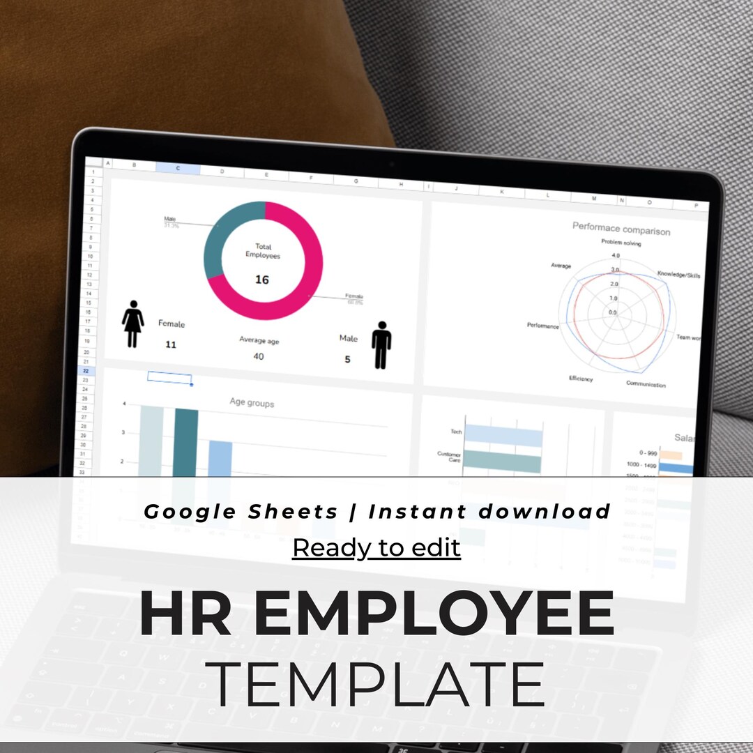 HR Employee Dashboard Template: Google Sheets for Data Tracking ...