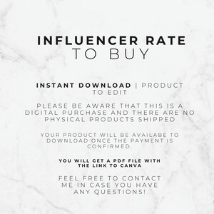 Modern Influencer Rate Card Template | Customizable Content Creator ...
