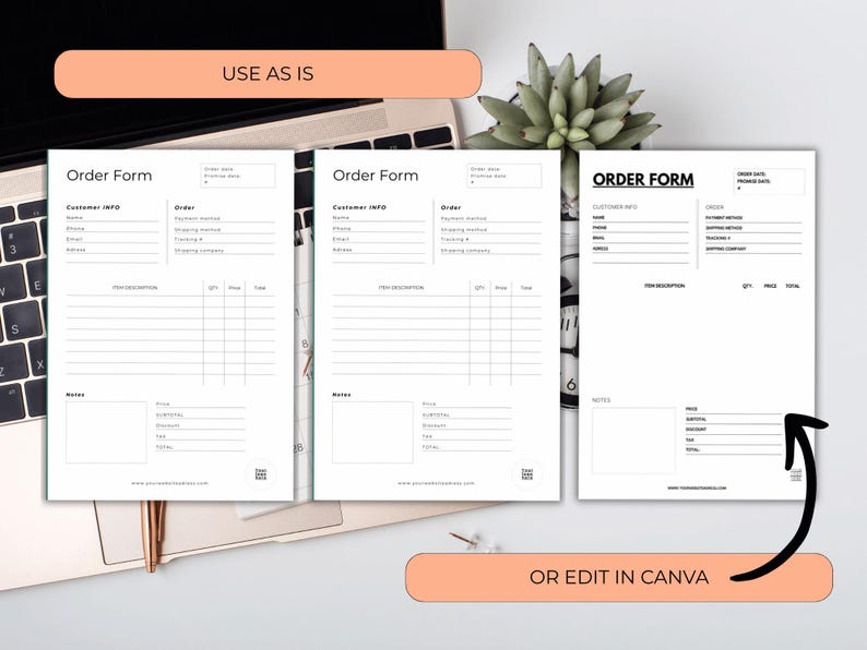 Editable Order Form Template: Small Business Purchase Order (A4/US ...