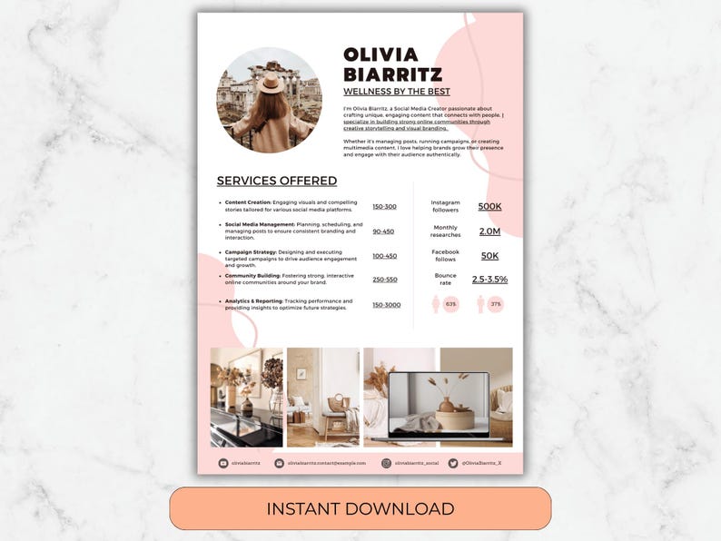 Editable UGC Creator Rate Card Template: Minimalist Pricing Sheet ...
