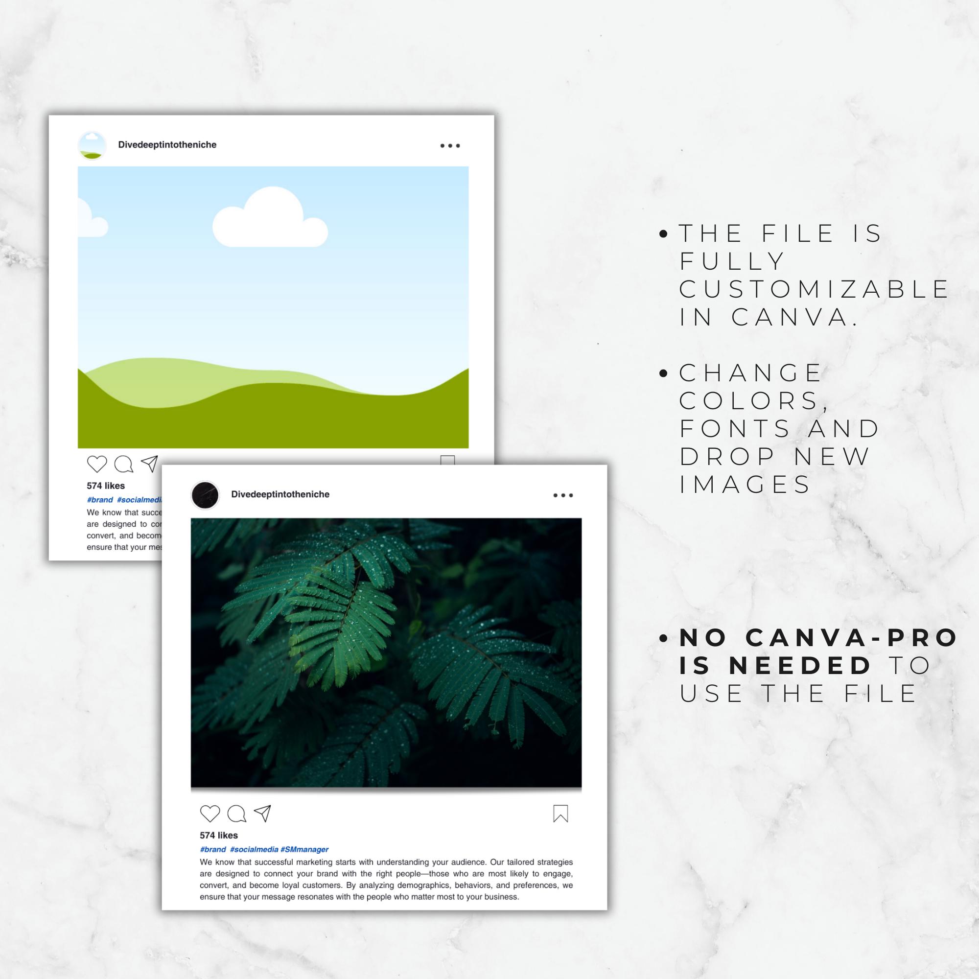 Instagram Profile Mockups Canva Templates: Social Media Branding ...